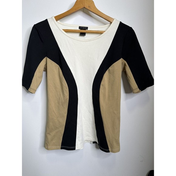 LOFT | Tops | The Loft Color Block Shaping Black White Tan Womens ...